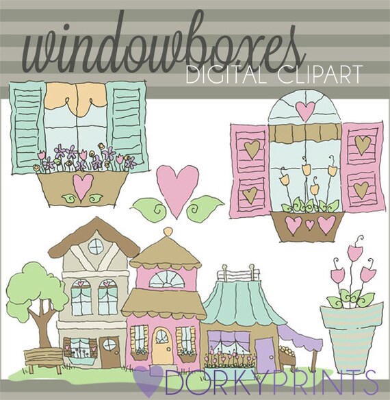 Window Boxes Clipart Set personal and Limited Commercial | Etsy