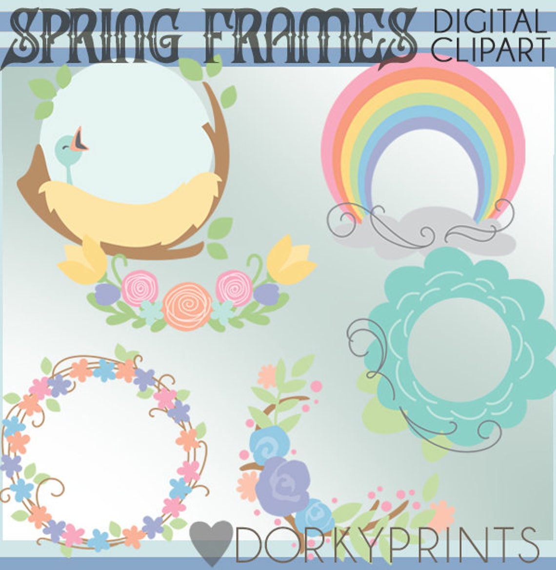 Spring Frames Clipart Set personal and Limited Commercial - Etsy