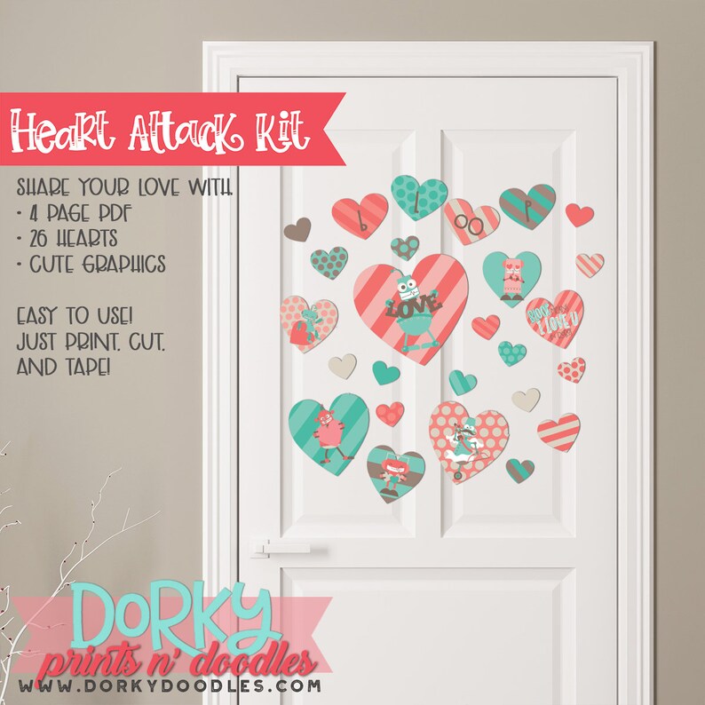 Valentine heart Attack Printable PDF perfect for - Etsy