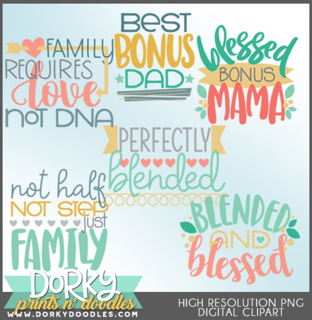 Blended Family Clipart -personal and Limited Commercial Use- Blended ...