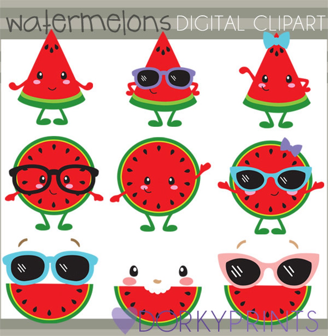 Watermelon Clipart -personal and Limited Commercial Use- Summer Clip ...