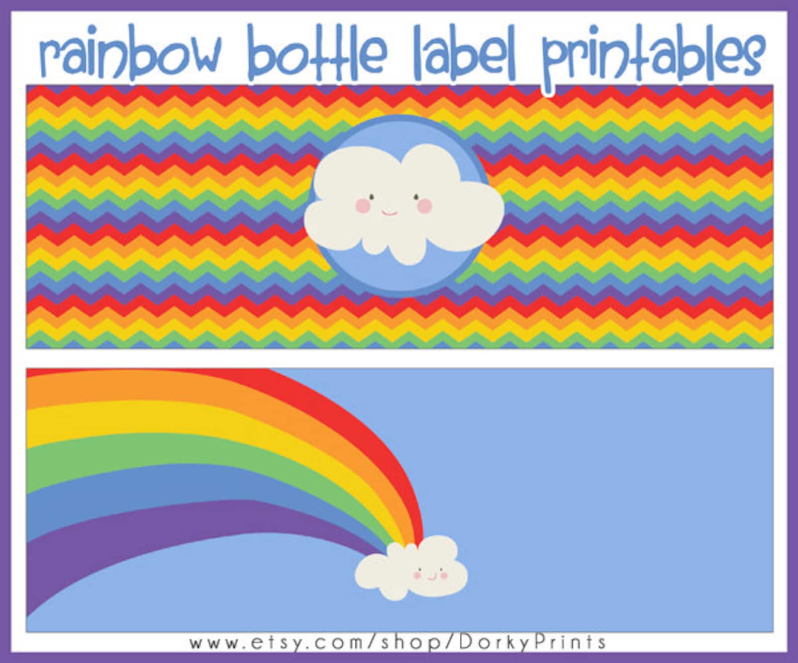 Rainbow Bottle Labels Printable PDF Printable Party Supplies - Etsy