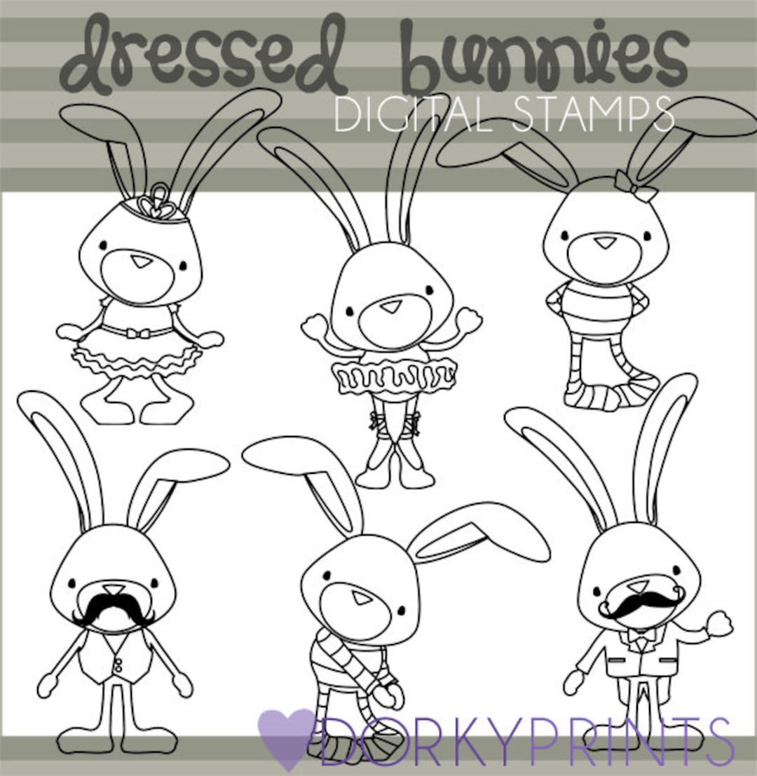 Bunny Clipart Dressed Easter Bunnies -personal and Limited Commercial ...