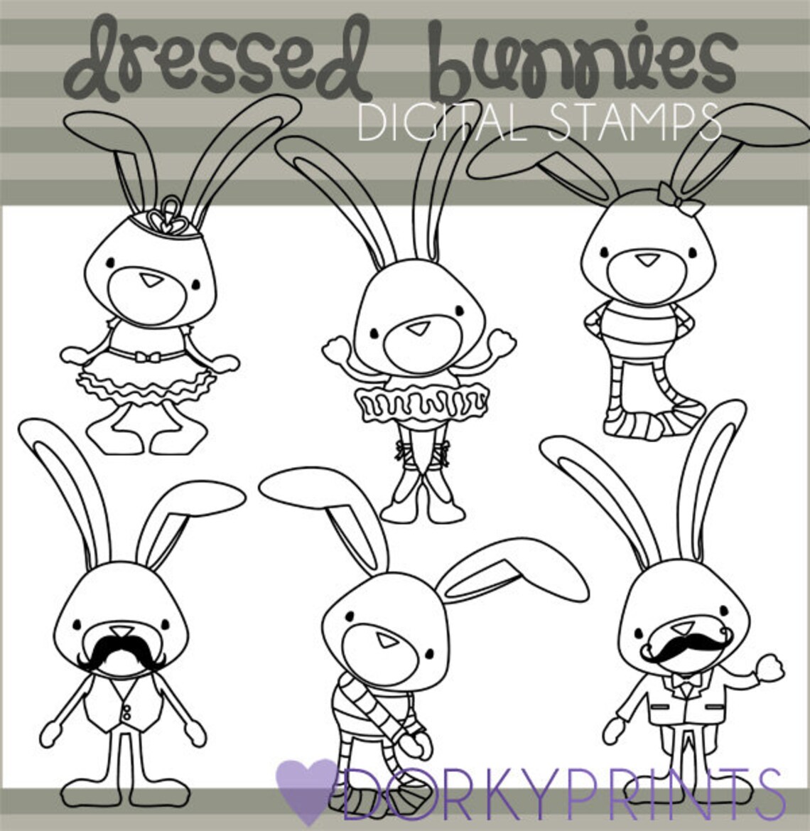 Bunny Clipart Dressed Easter Bunnies personal and Limited - Etsy