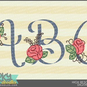 Rosebud Alphabet Clipart -personal and Limited Commercial Use- Alphabet ...
