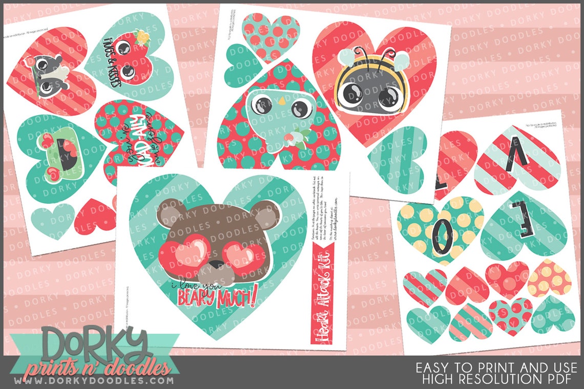 Valentine heart Attack Printable PDF perfect for | Etsy