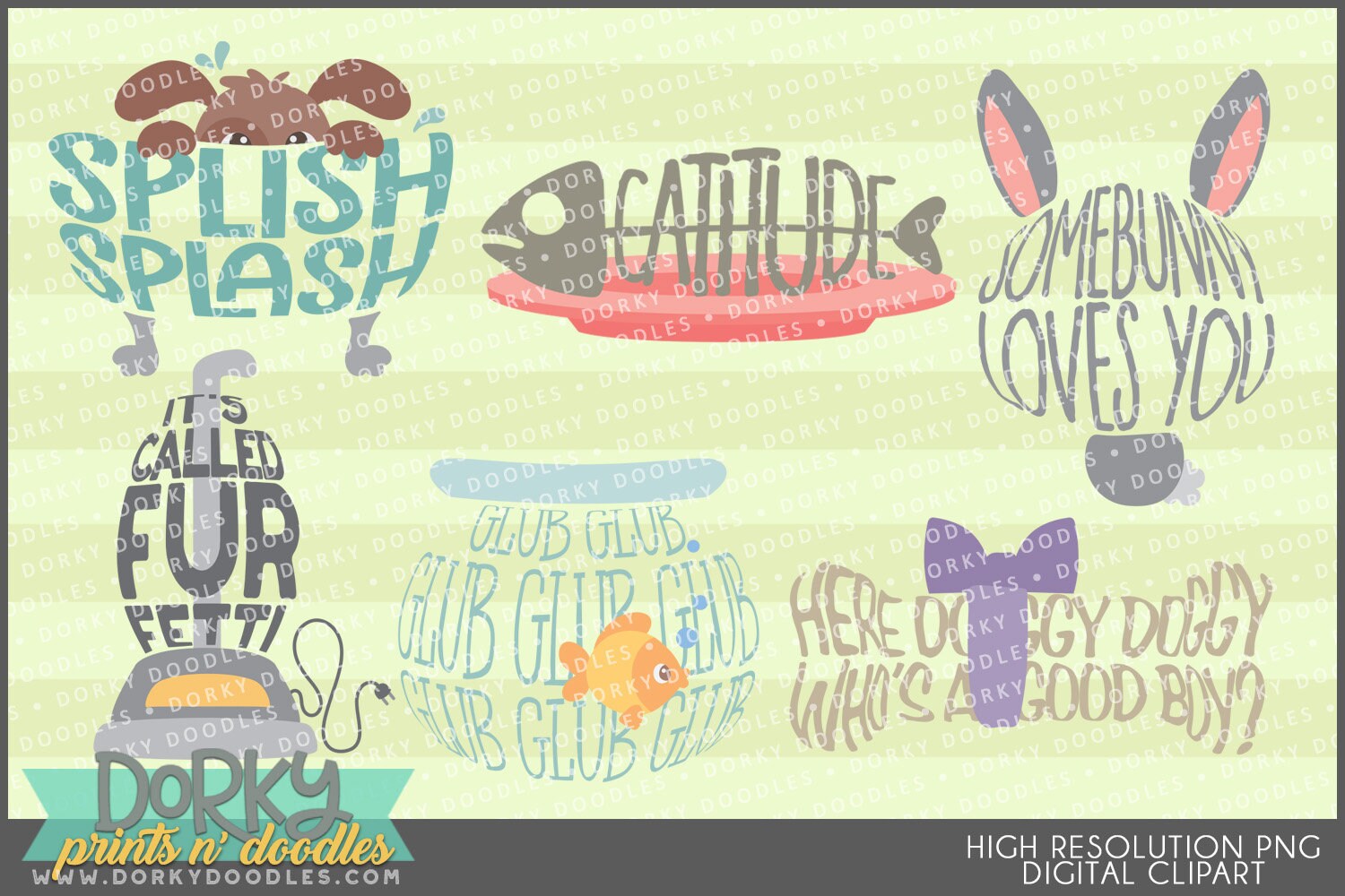 Pet Words Clipart Dog Cat Bunny Fish Wordart PNG Files - Etsy UK