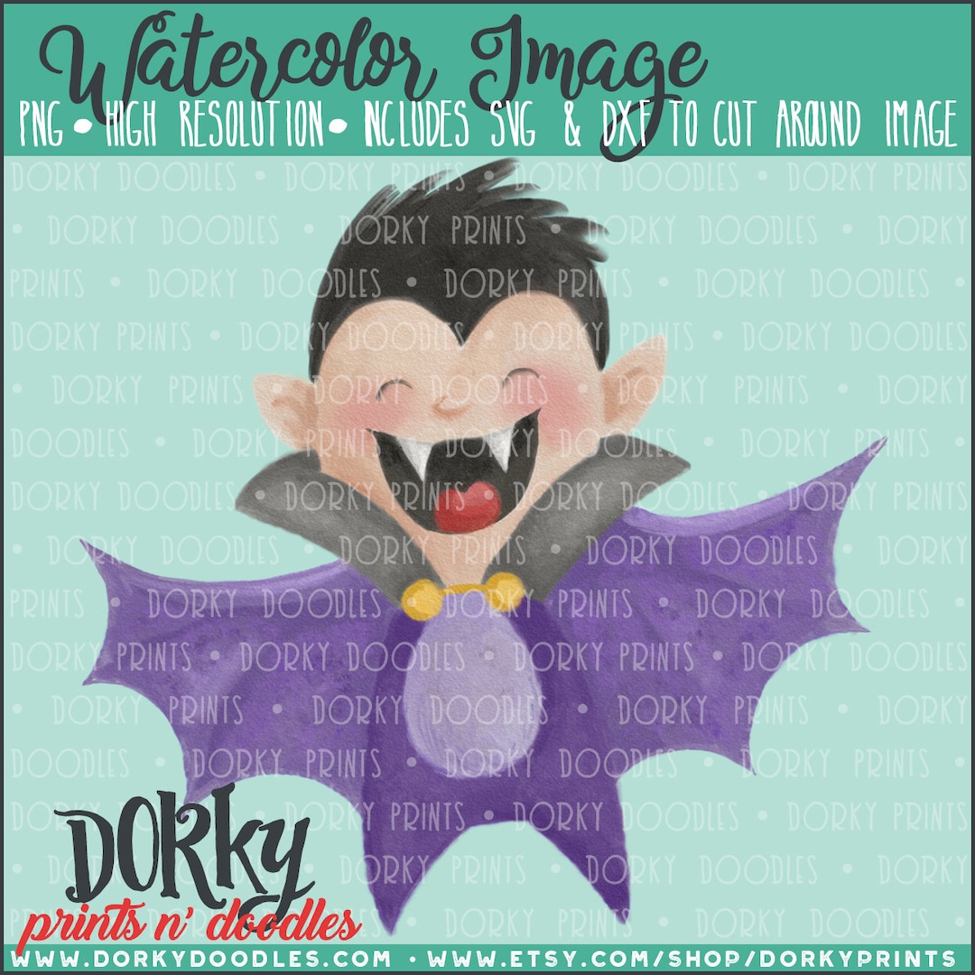Bat Boy Halloween Clipart - Watercolor Style Monster - Cute Graphics ...