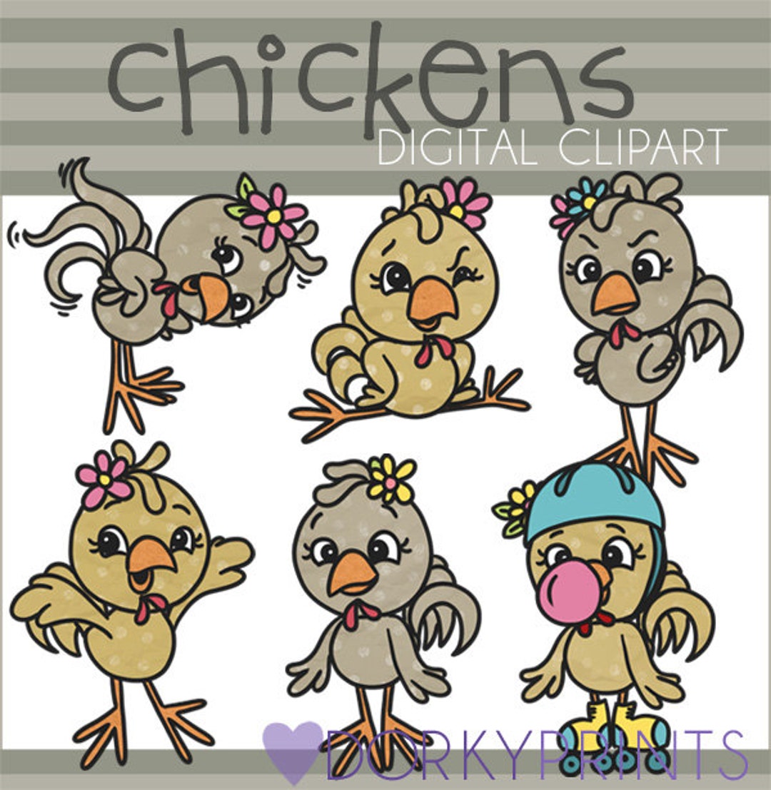 Chickens Clipart Set -personal and Limited Commercial Use- Cute Chicken ...