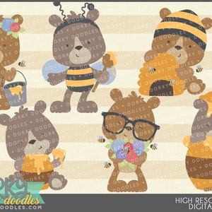Honey Bears Clipart -personal and Limited Commercial Use- Cute Bear ...