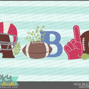 Football Alphabet Clipart -PNG Art- Instant Download - Numbers, Letters ...