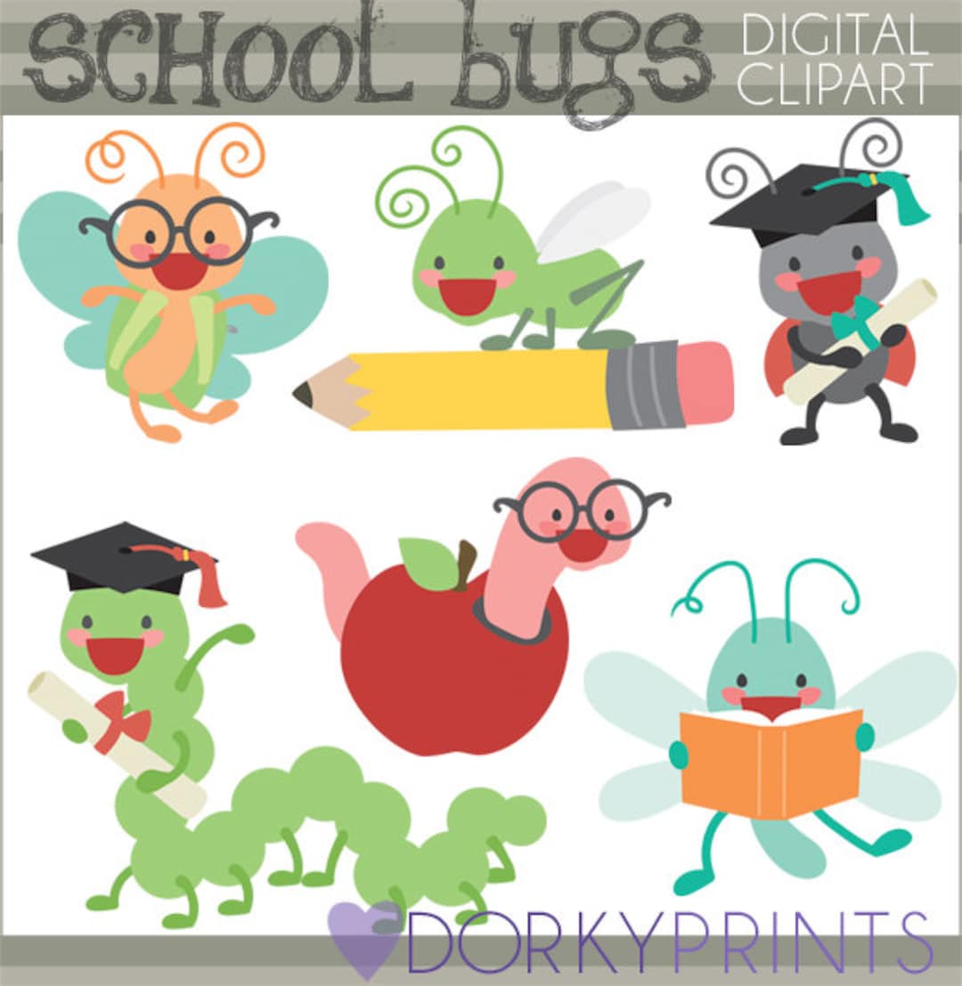 School Bugs Clipart -personal and Limited Commercial Use- Back to ...