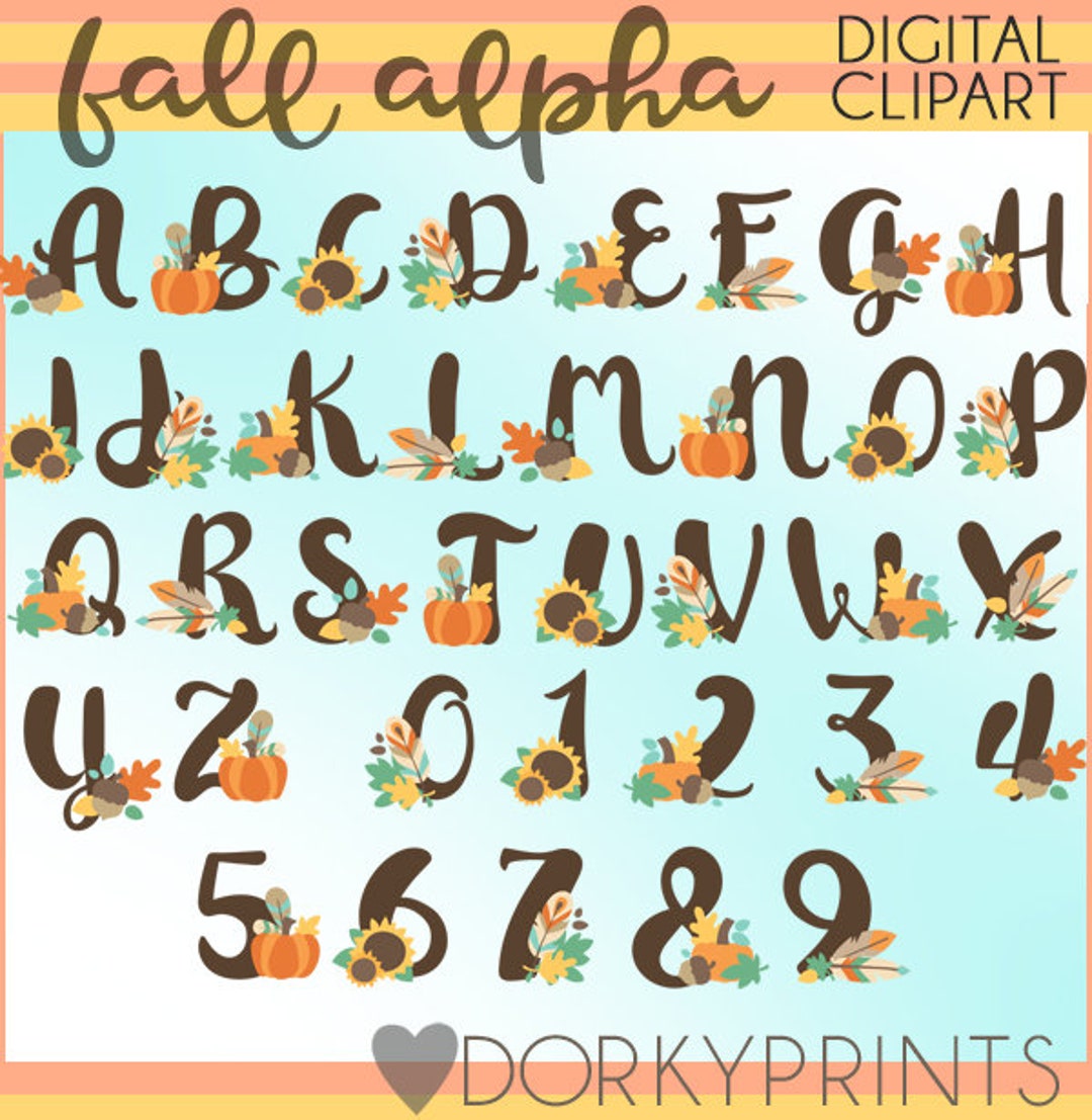 Fall Clipart Pumpkins Alphabet and Numbers -personal and Limited ...