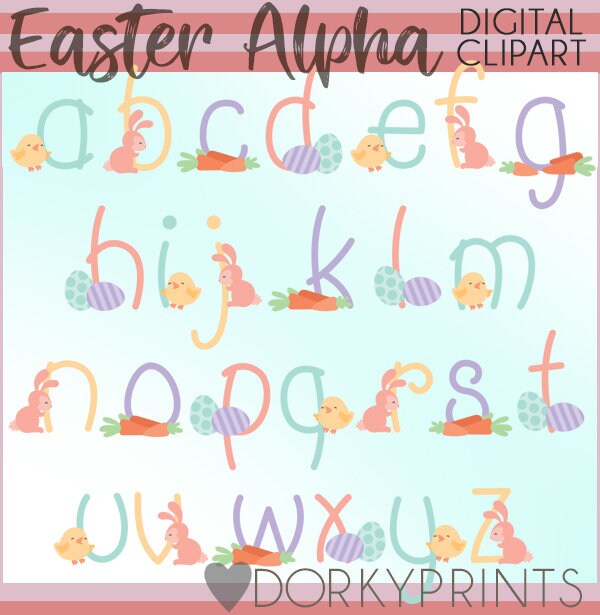 Easter Clipart Alphabet personal and Limited Commercial Use - Etsy