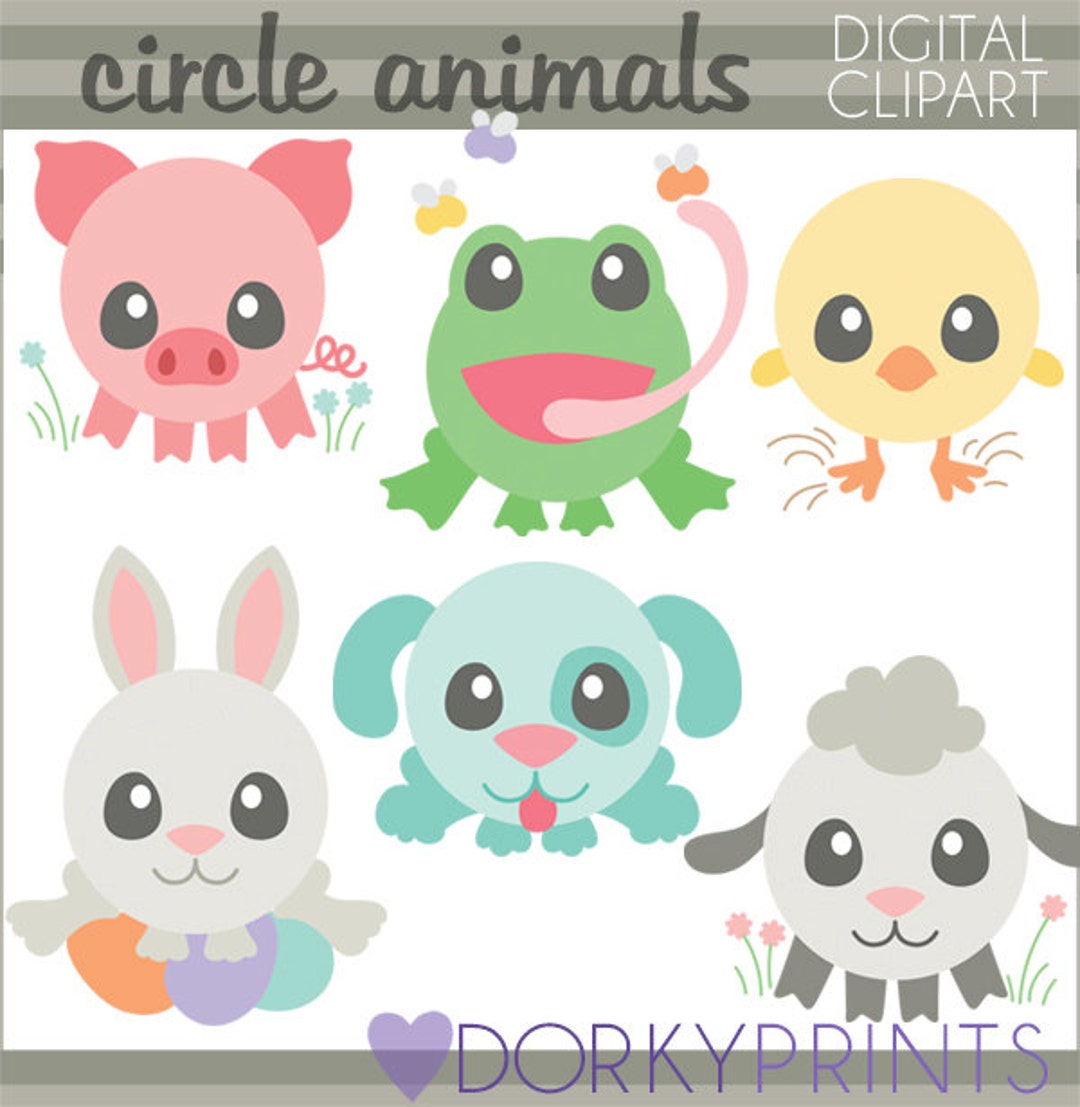 Easter Clipart Circle Animals -personal and Limited Commercial Use ...