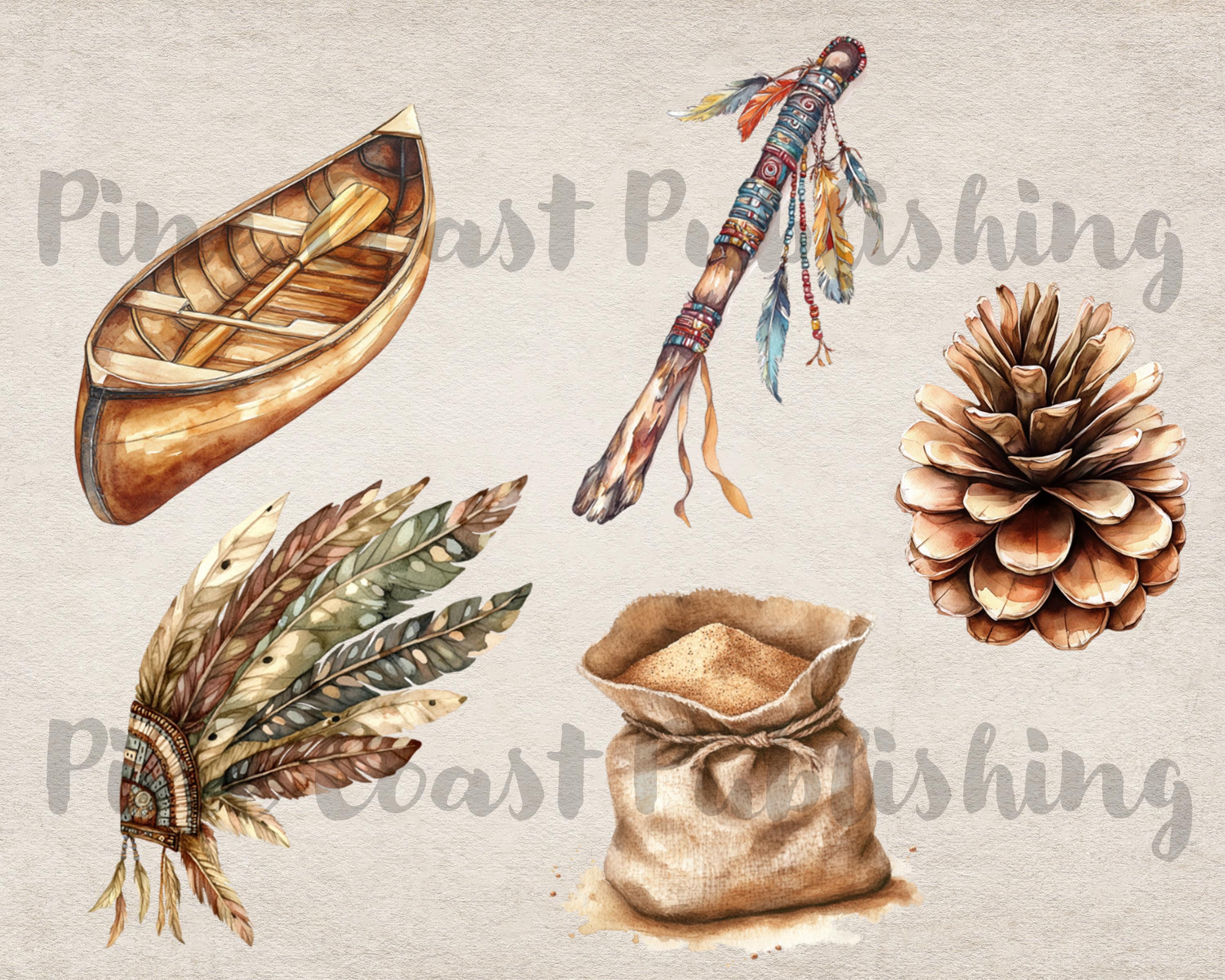 High Quality Watercolor Clipart - Native America - Etsy