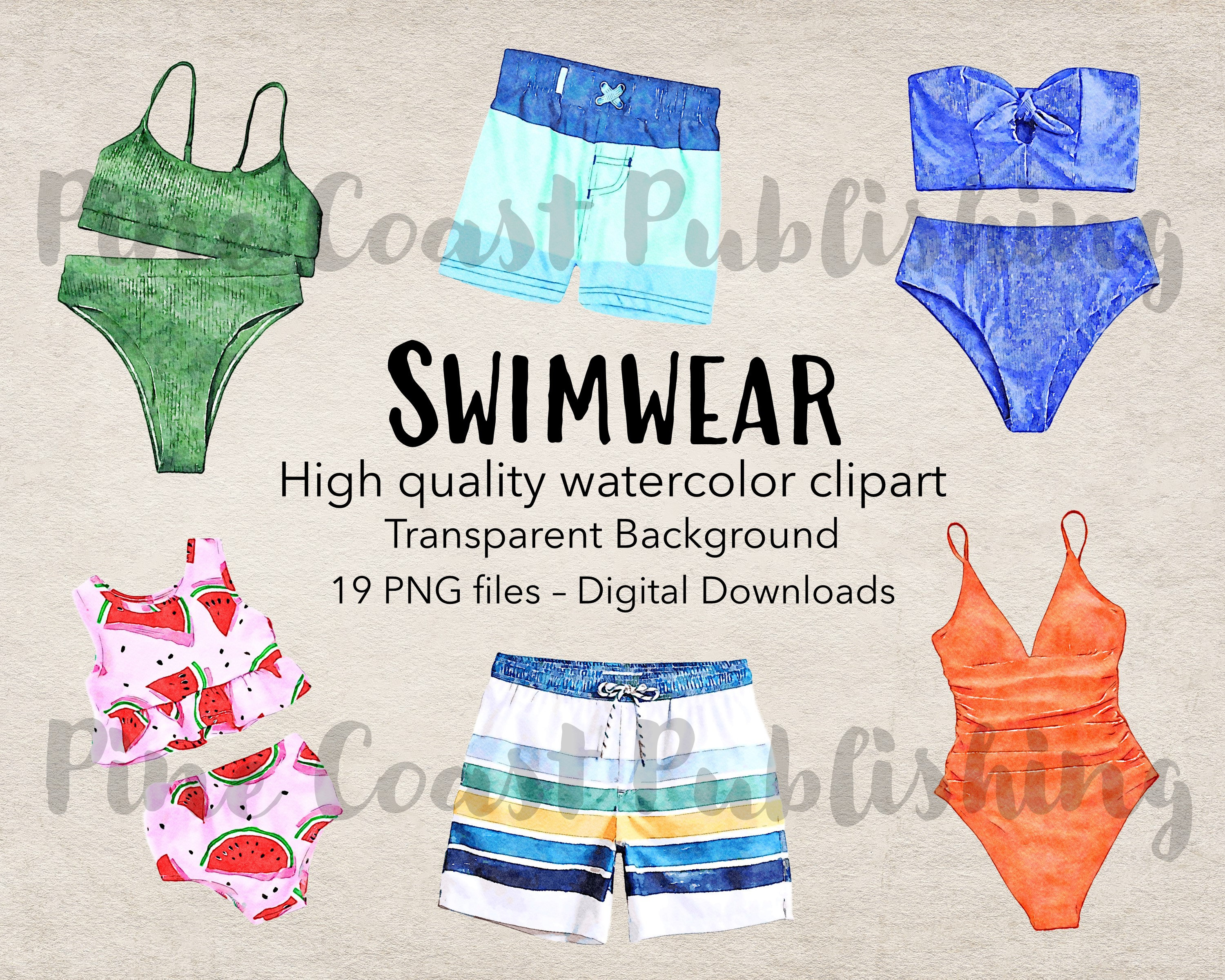 High Quality Watercolor Clipart - Swimwear - Etsy
