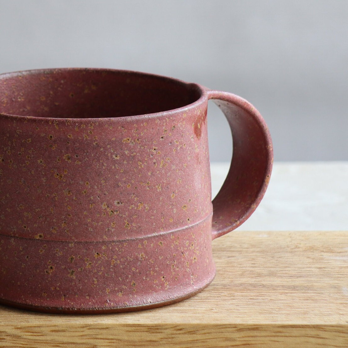 Large Pink Ceramic Mug 13 Oz Coffee Mug Handmade Pink Modern | Etsy