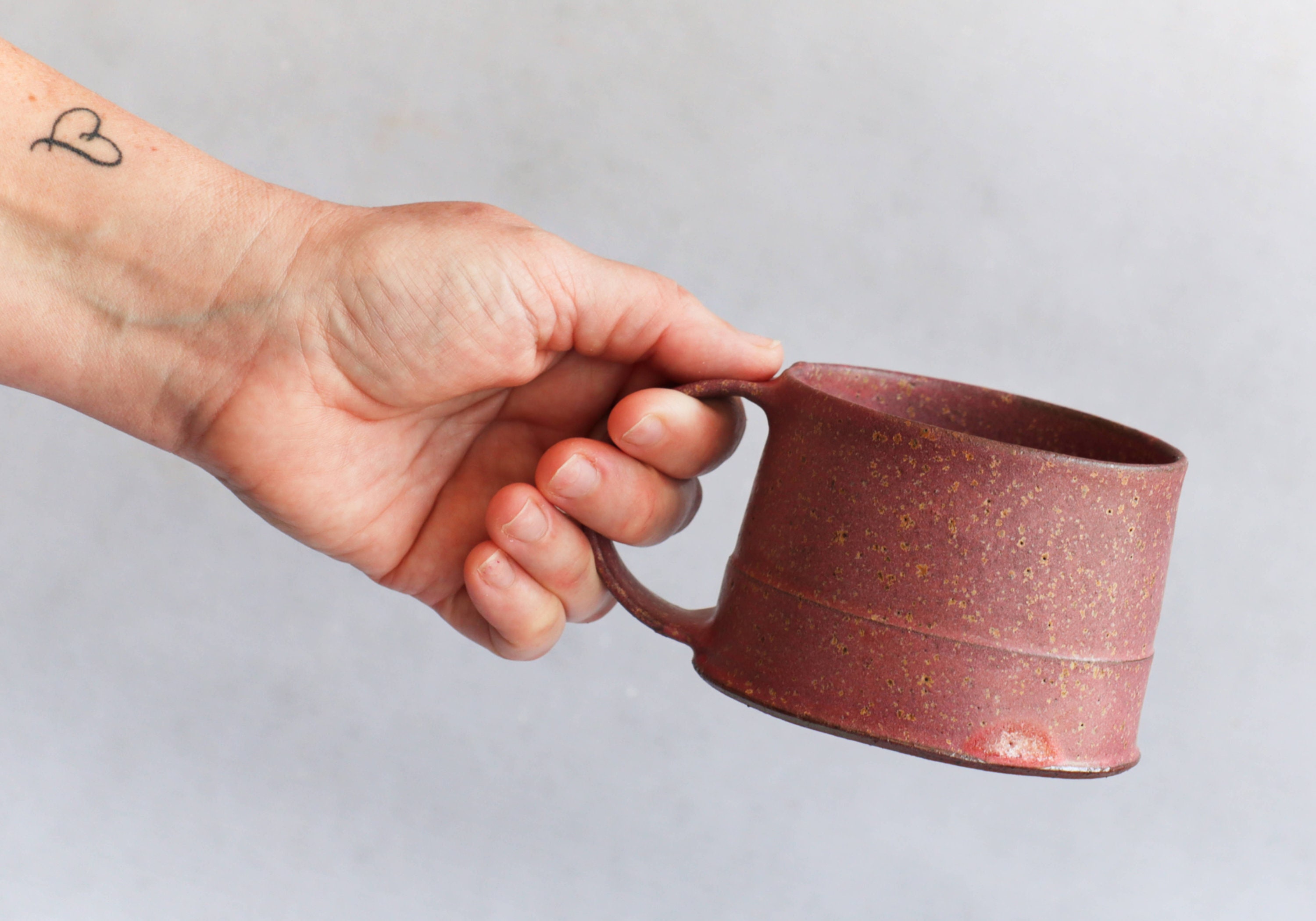 Large Pink Ceramic Mug 13 Oz Coffee Mug Handmade Pink Modern | Etsy