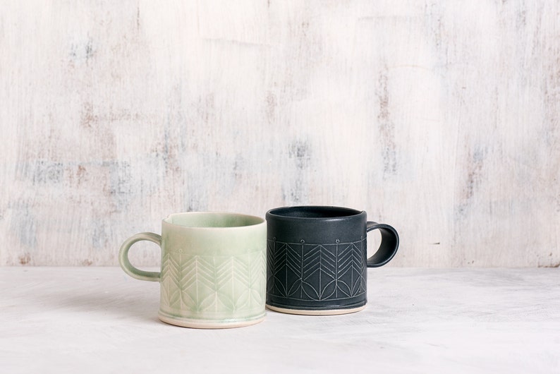 Black Ceramic Mug Black Stoneware Mug READY TO SHIP - Etsy