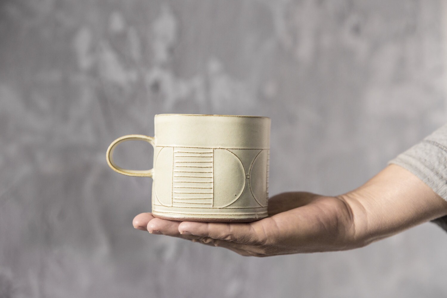 Large White Ceramic Mug wide Pottery Coffee Mug Handmade | Etsy