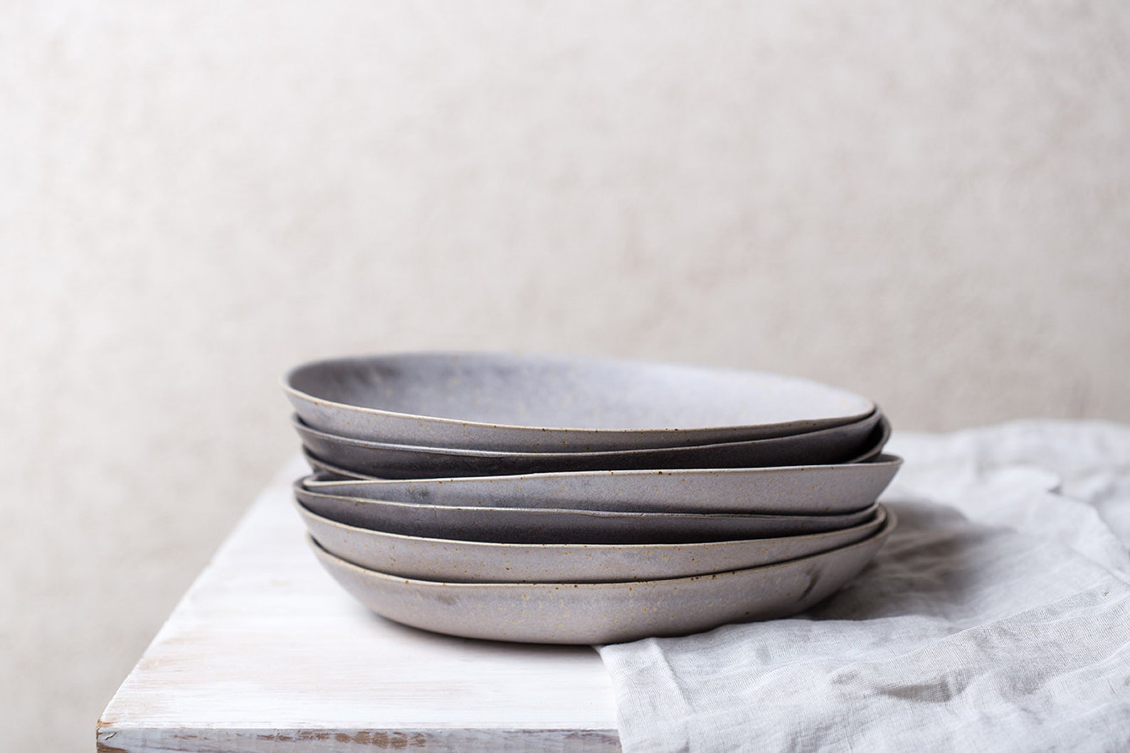 Dark Gray Dinner Plate Gray Ceramic Plate Dark Gray | Etsy