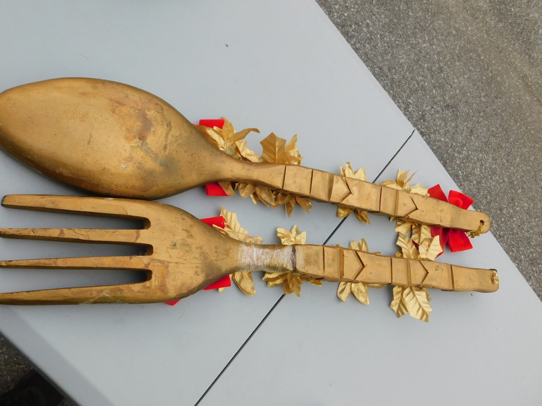 Giant Wooden Spoon and Fork Wall Decor - Etsy