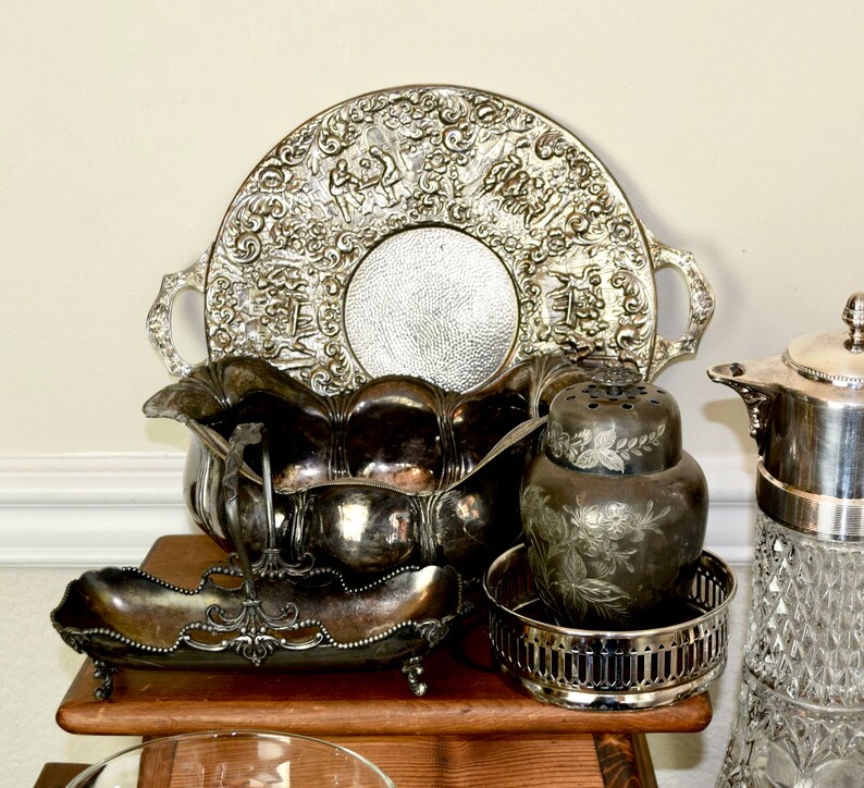Antique Barbour Silver Plate Tray...repousse Tray...embossed - Etsy