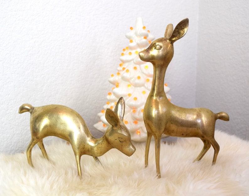 Vintage Brass Deer...pair of Mid Century Modern Brass Deer. - Etsy