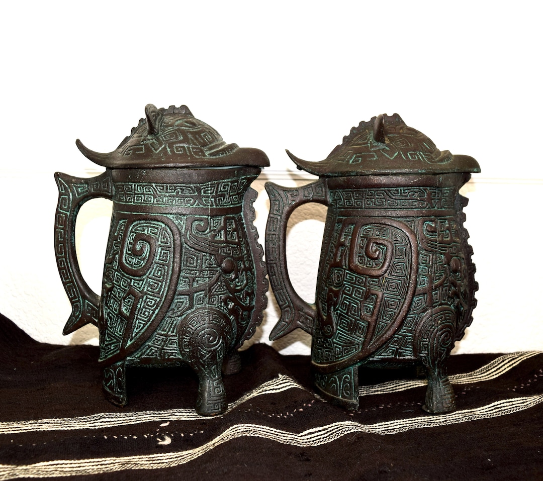 Vintage James Mont Style Pitcher...chinese Bronze Ware Water Pitcher ...