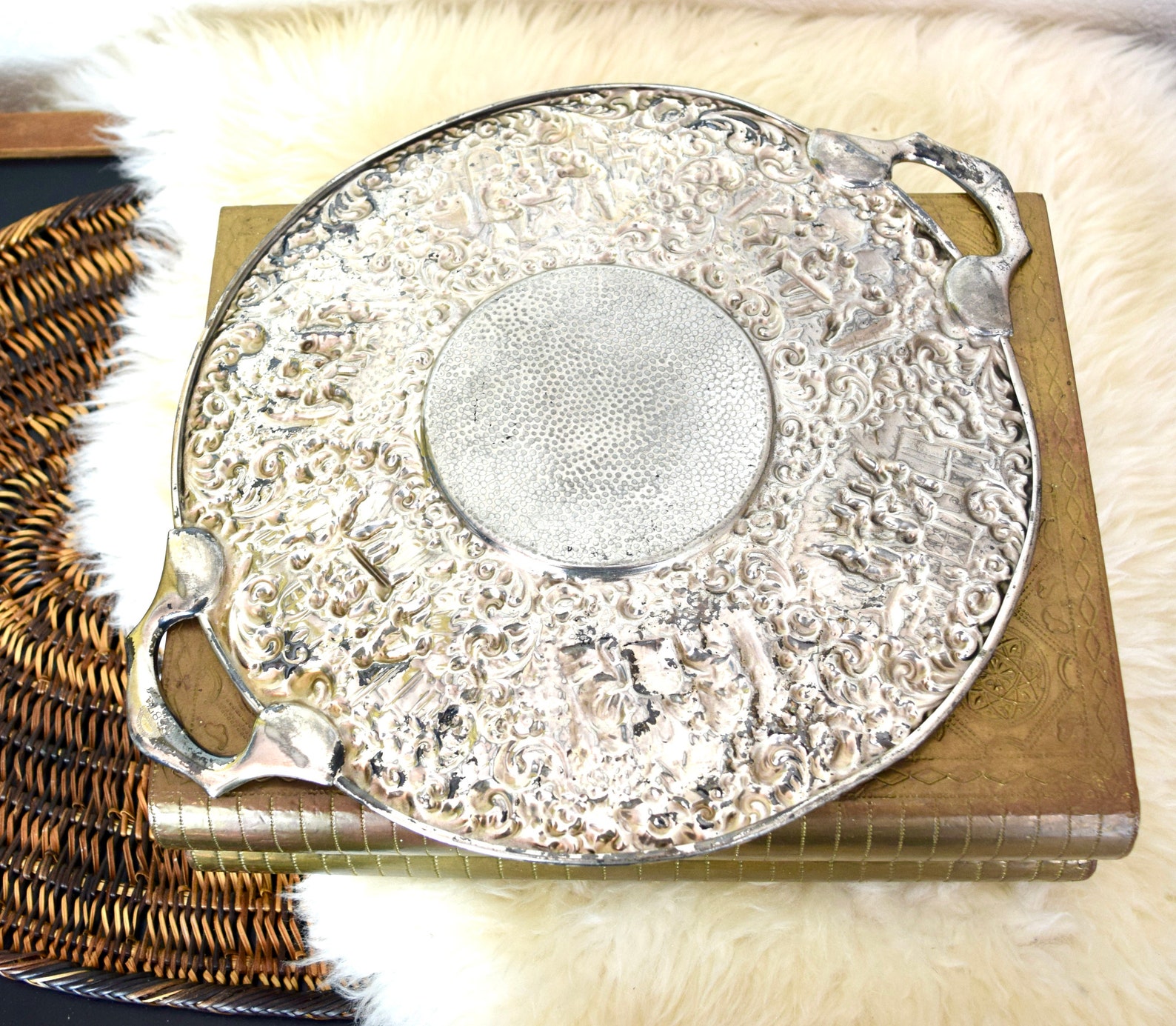 Antique Barbour Silver Plate Tray...repousse Tray...embossed - Etsy