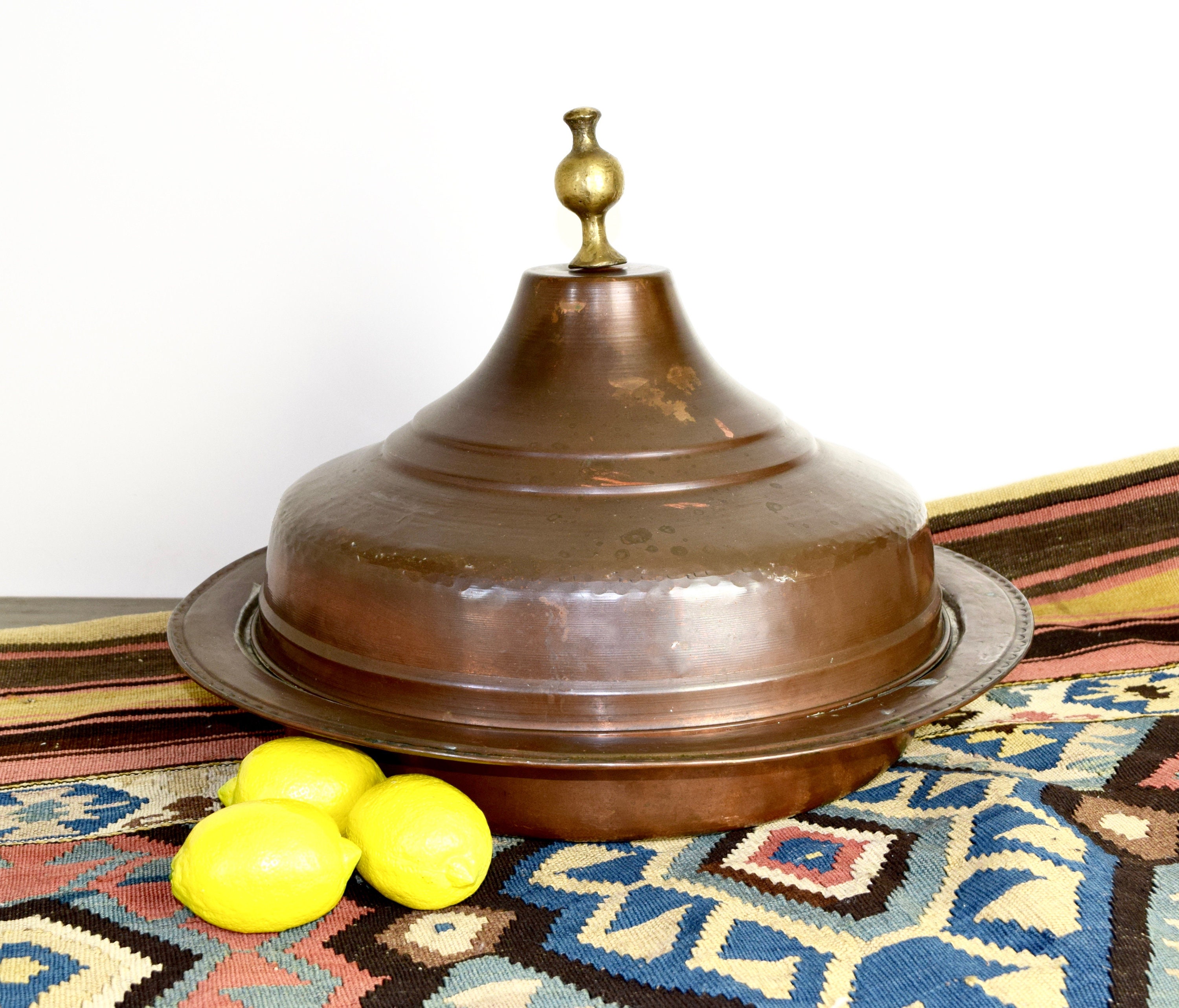 Vintage Turkish Copper Tagine...huge Turkish Copper Serving | Etsy