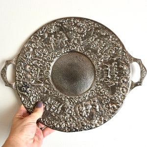Antique Barbour Silver Plate Tray...repousse Tray...embossed Silver ...