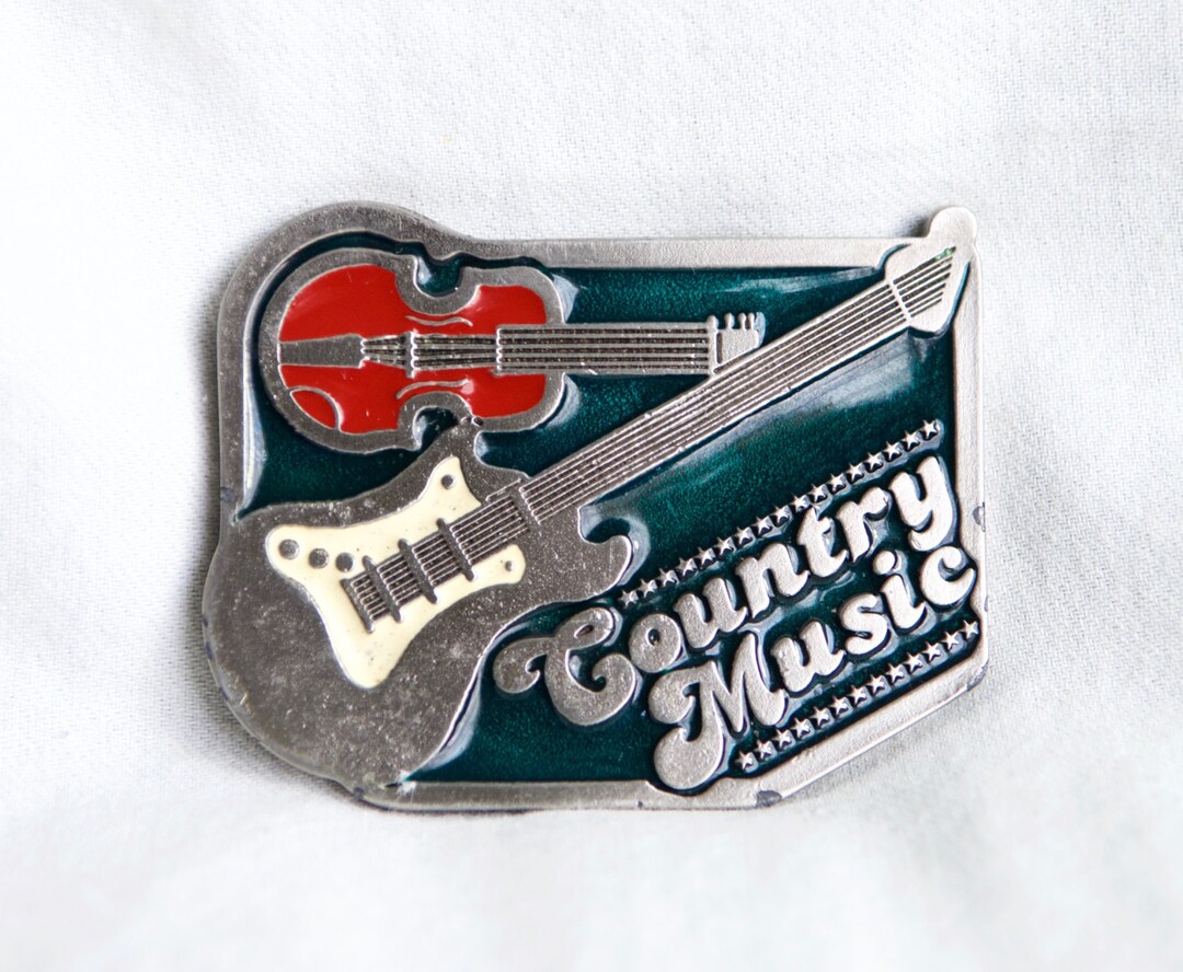 Vintage Country Music Belt Buckle...guitar Buckle...fiddle Buckle. - Etsy