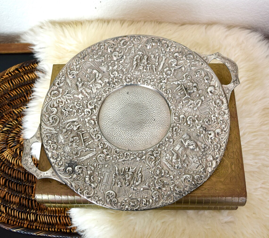 Antique Barbour Silver Plate Tray...repousse Tray...embossed - Etsy