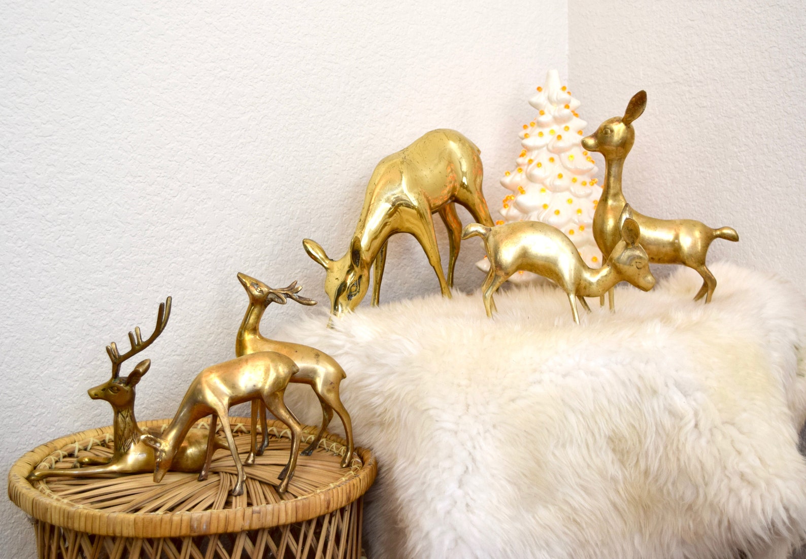 Vintage Brass Deer...pair of Mid Century Modern Brass Deer. - Etsy