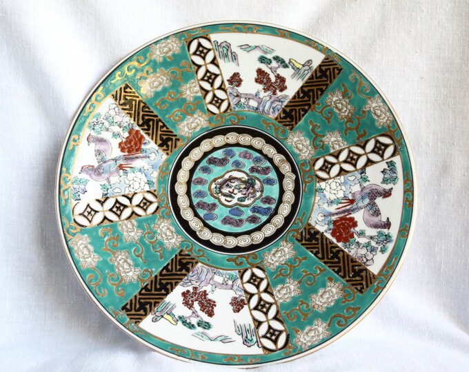 Older Gold Imari Chargervintage Hand Painted Japanese Plate...arita ...