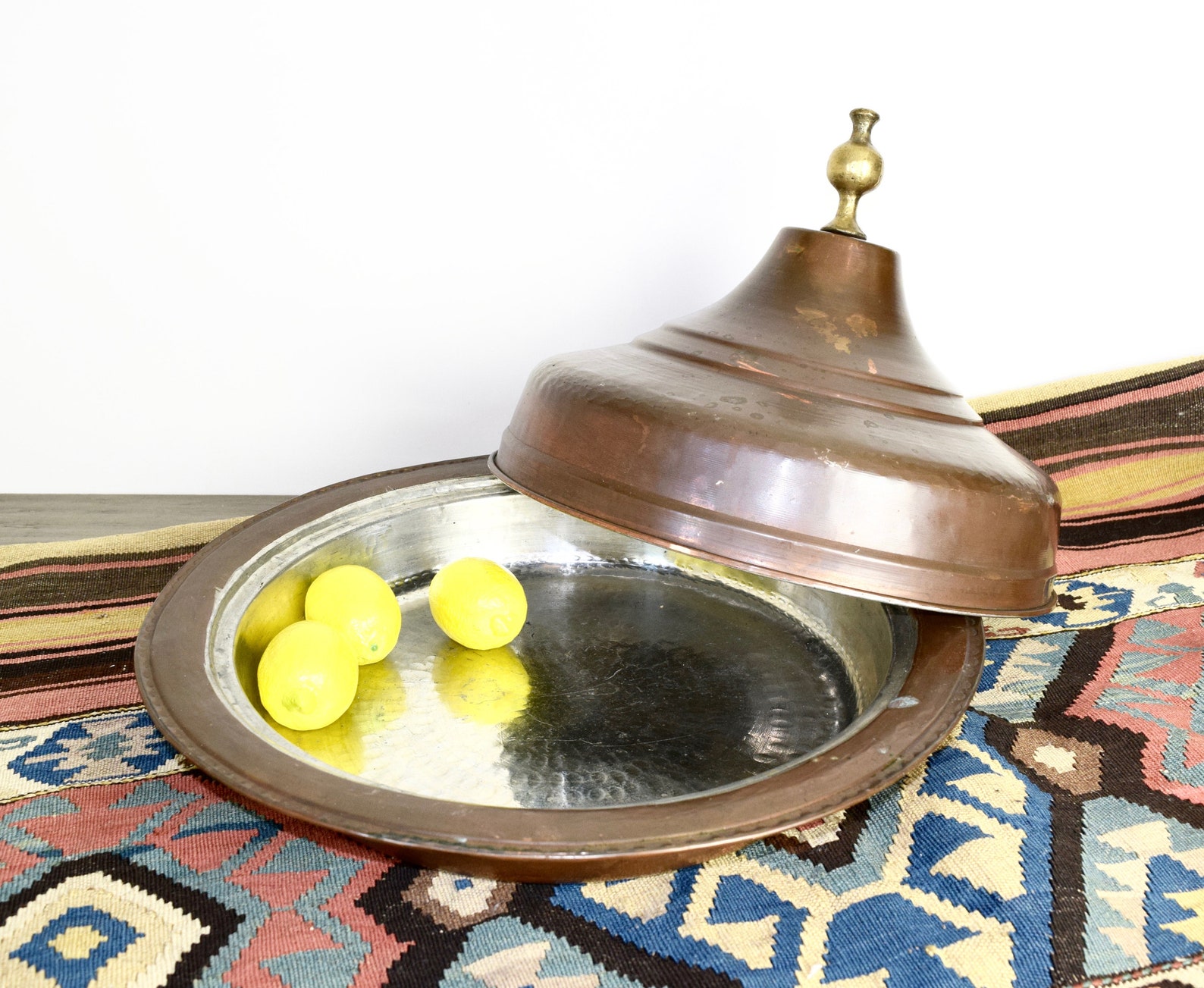 Vintage Turkish Copper Tagine...huge Turkish Copper Serving | Etsy