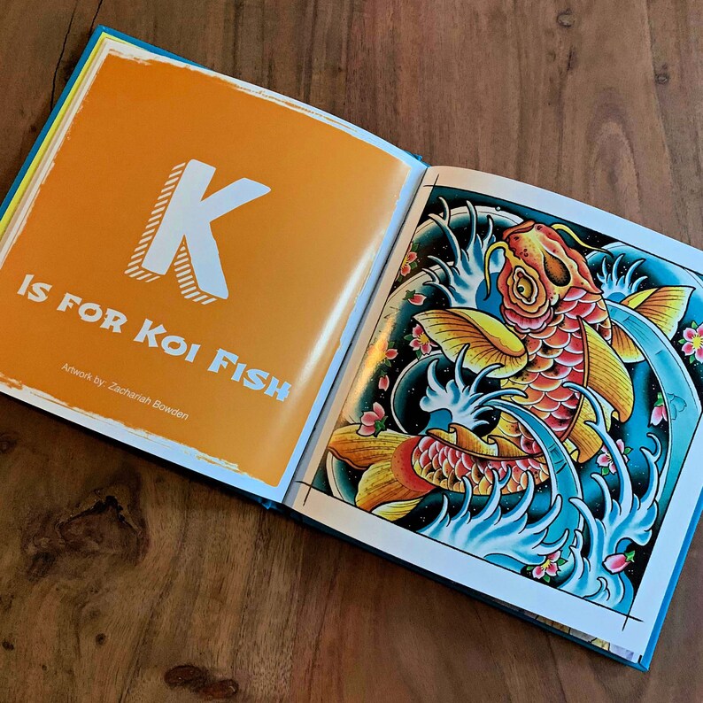 ABC Tattoo Artists Illustrate the Alphabet CHILDREN'S Kids Padded BOOK ...