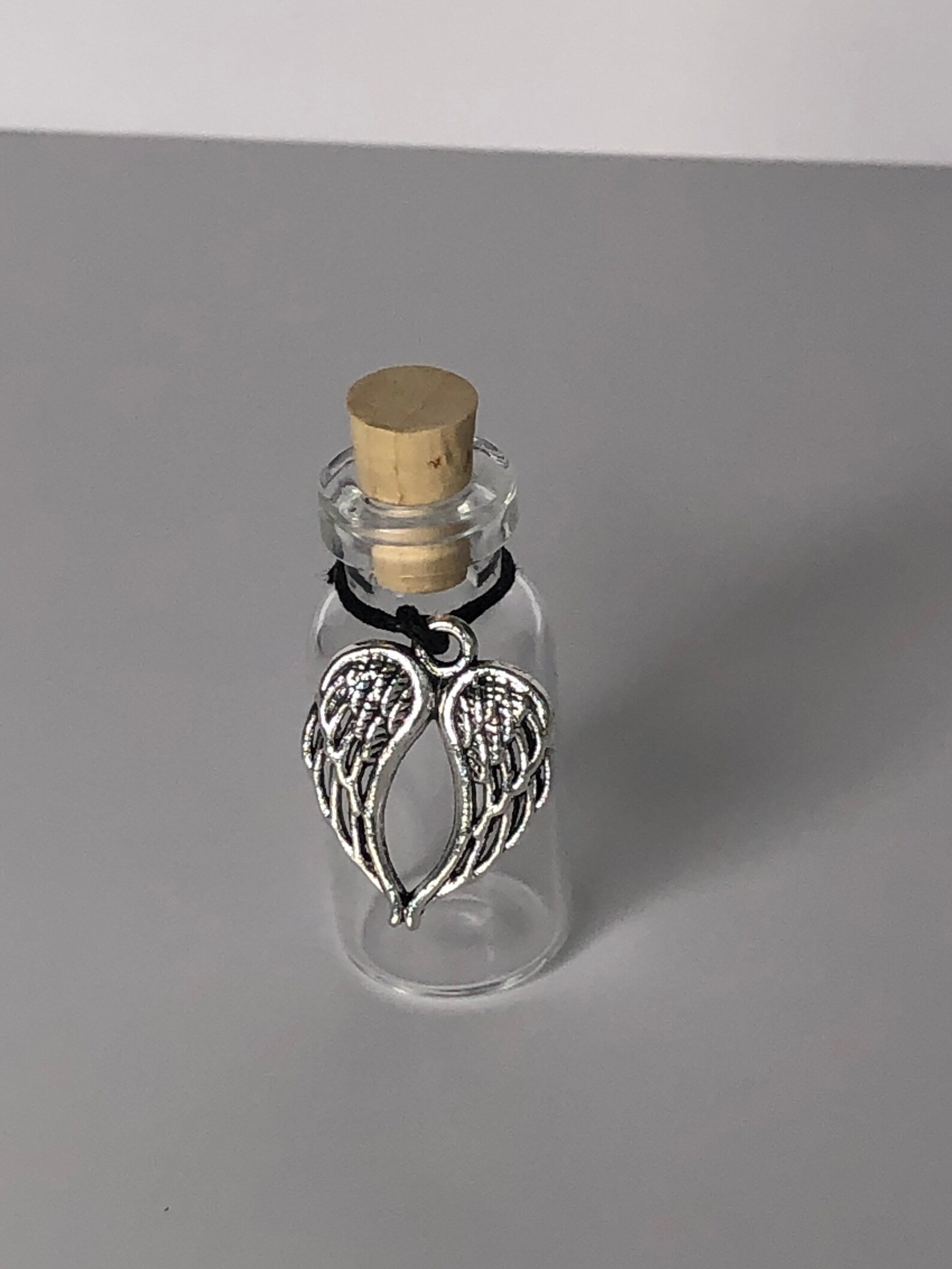 Angel Wing Glass Vial Keepsake for Lock of Hair Pet Fur - Etsy