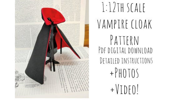 PDF Pattern 1:12 Scale Doll Clothes DIY Vampire Cloak/cape | Etsy