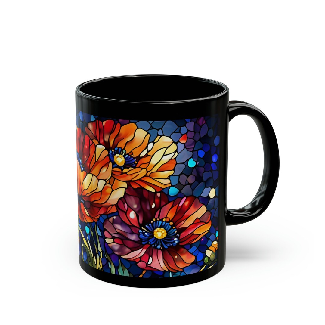 Poppy Mug Floral Mug Poppy Coffee Cup Gift for Her Wildflower Mug ...