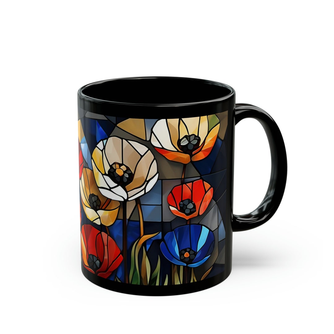Poppy Flower Mug Floral Mug Poppy Coffee Cup Gift for Her Flower Mug ...