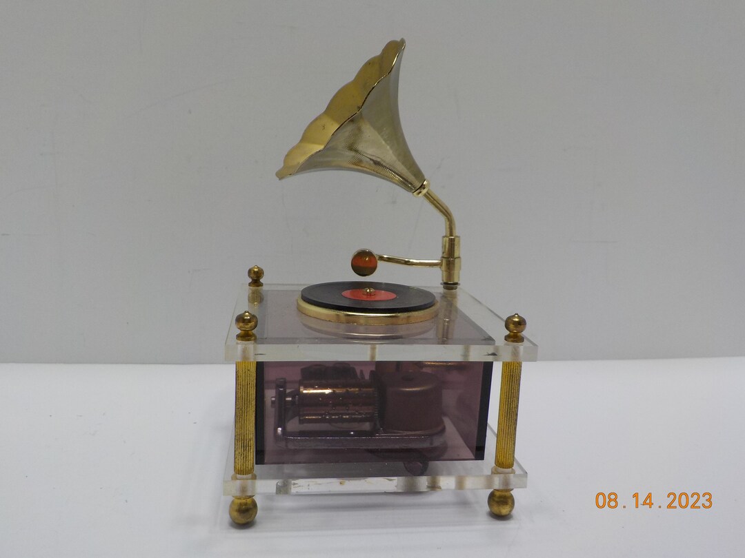 Vintage Gramophone Music Box--plays Perfectly--unidentified Tune--japan ...