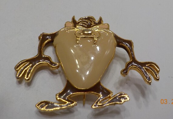 Vintage 1992 Tasmanian Devil Brooch (9427) Warner Bro… - Gem