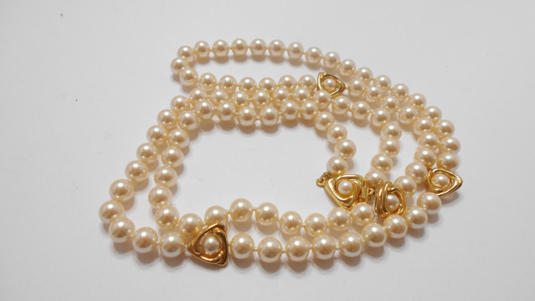 Vintage LCI 34 Faux Pearl Necklace 3607 Liz Claiborne, 8mm - Etsy