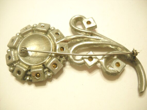 Vintage Art Deco Hot Pink Rhinestone Brooch (1846) - Gem