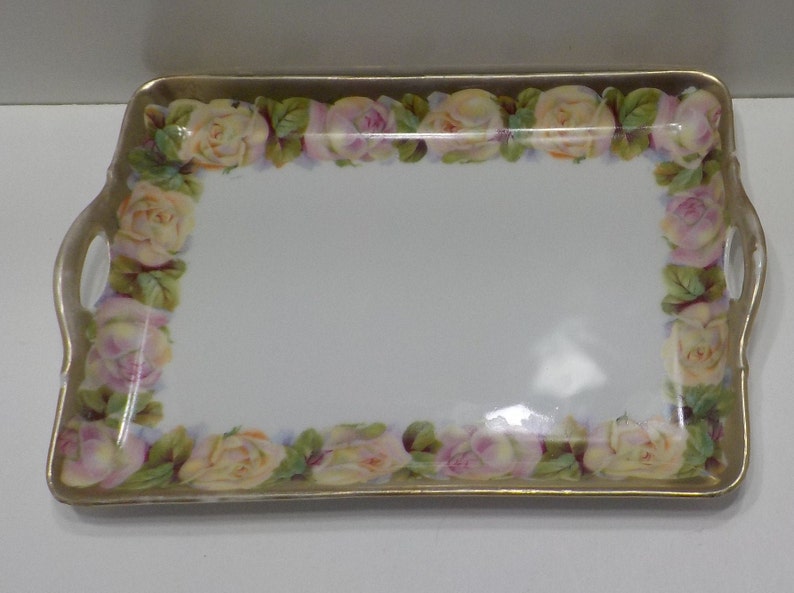 Vintage Prince Regent China Tray Set (17-A) Beautiful Pink & Yellow ...