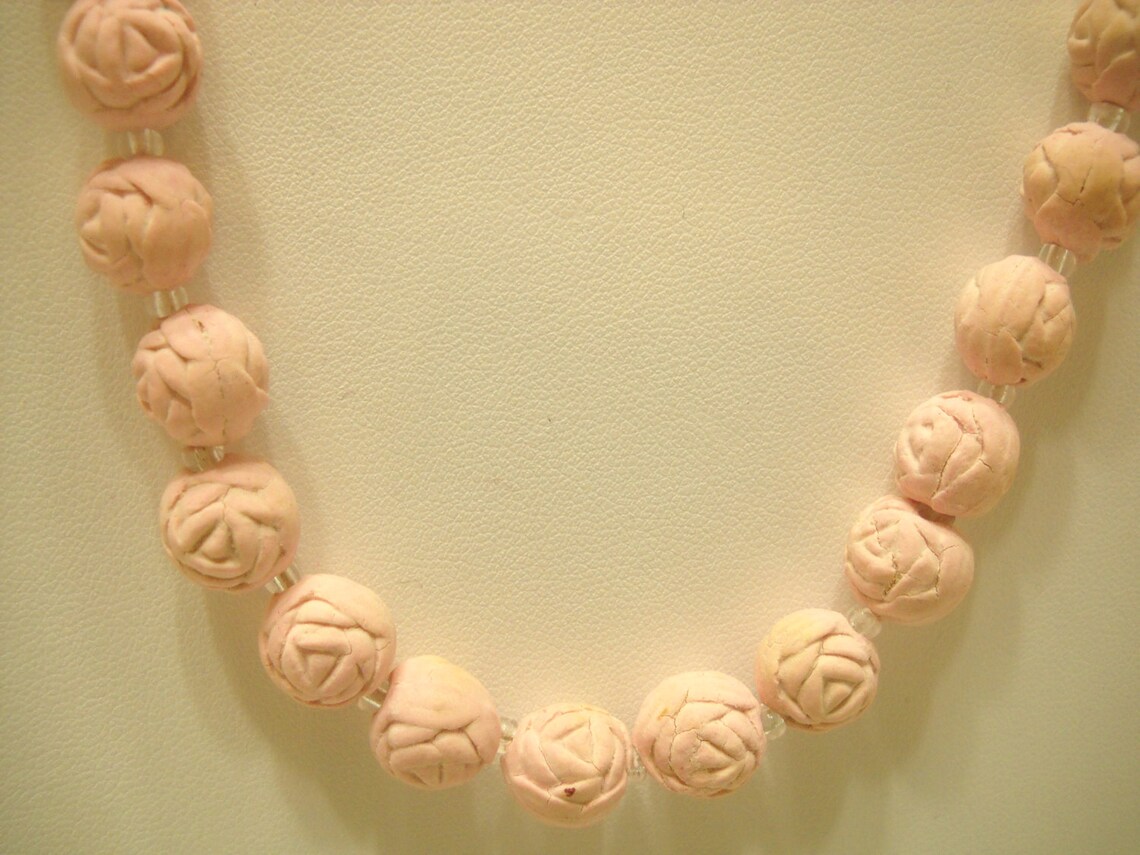 Vintage 12" Light Pink Choker Necklace (8856) - Etsy