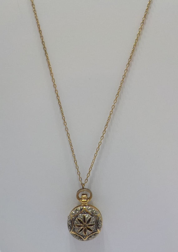 Vintage 1928 Brand Pocket Watch Style Locket Pendant … - Gem
